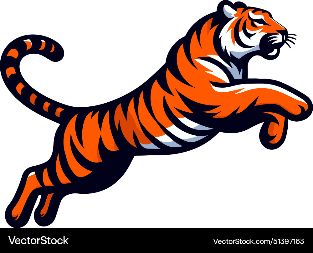 Tiger logo head standing Royalty Free Vector Image