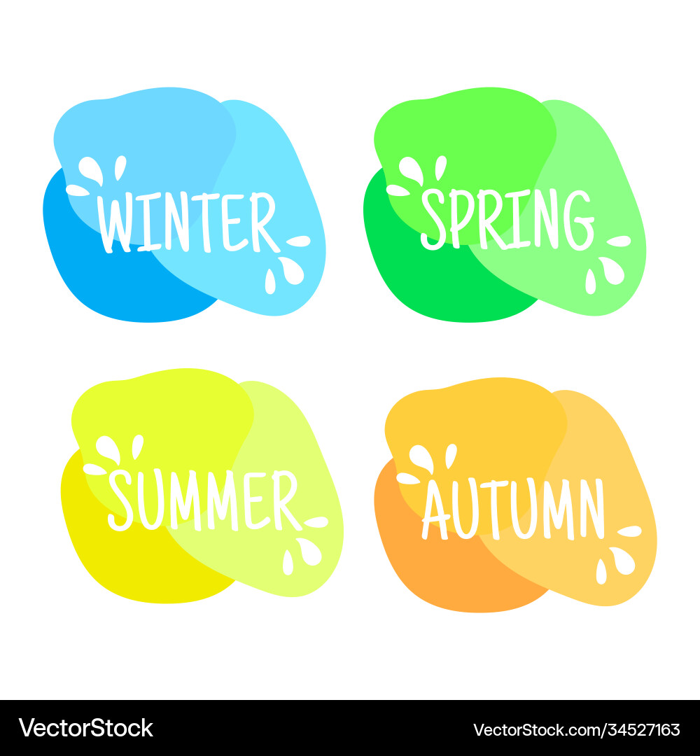 Winter spring summer autumnfour seasons lettering Vector Image