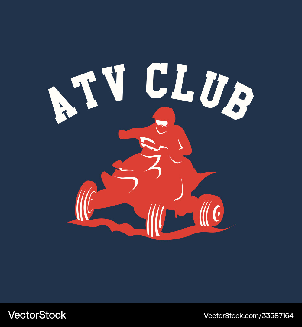 Atv club logo template design Royalty Free Vector Image