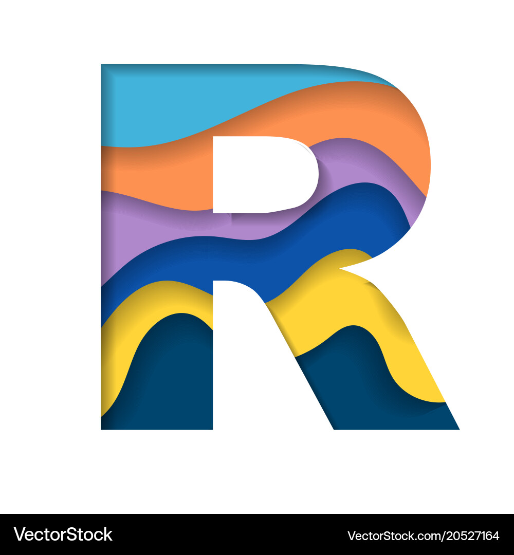 Colorful letter r Royalty Free Vector Image - VectorStock