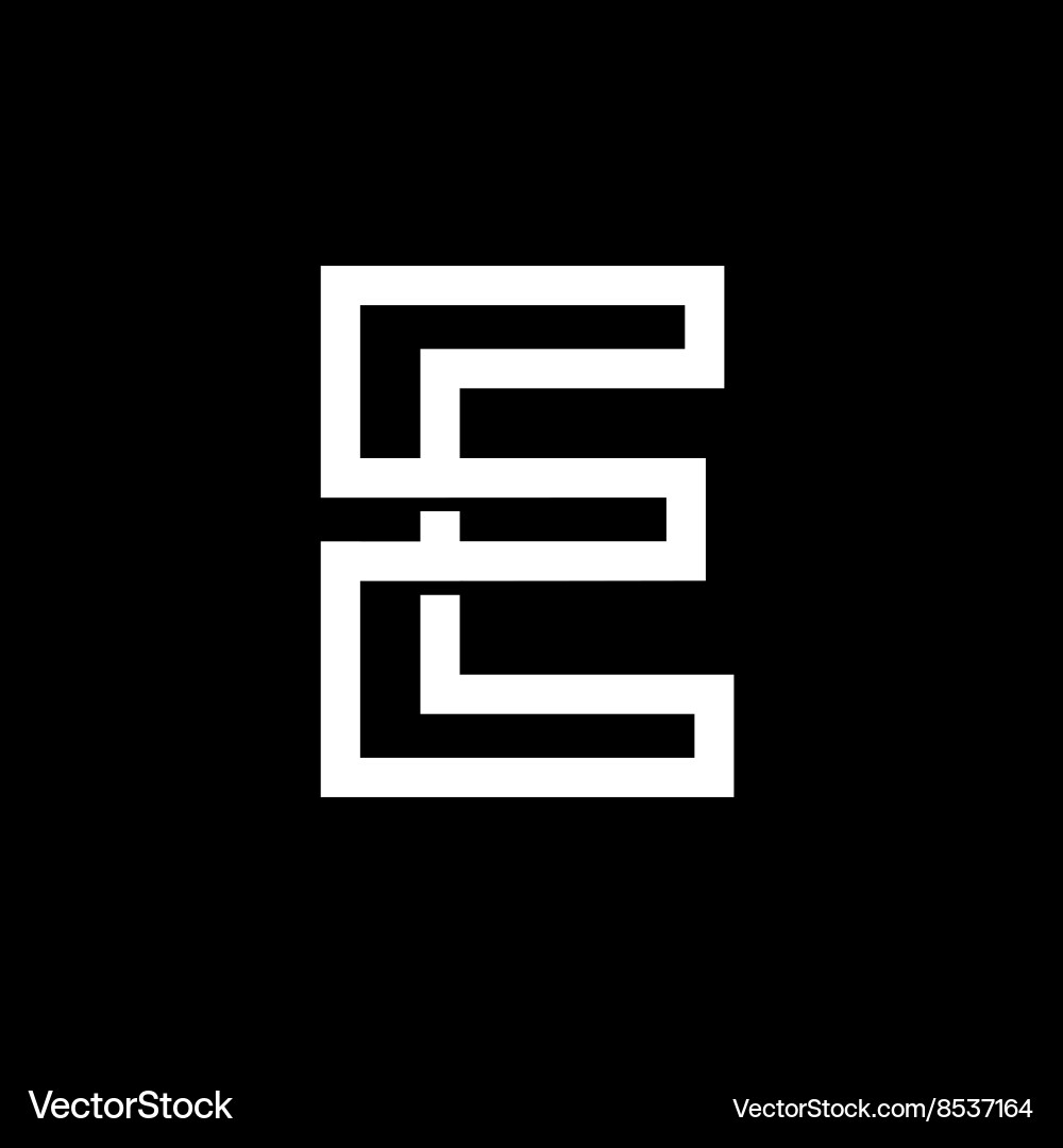 Interwoven E Monogram Royalty Free Vector Image