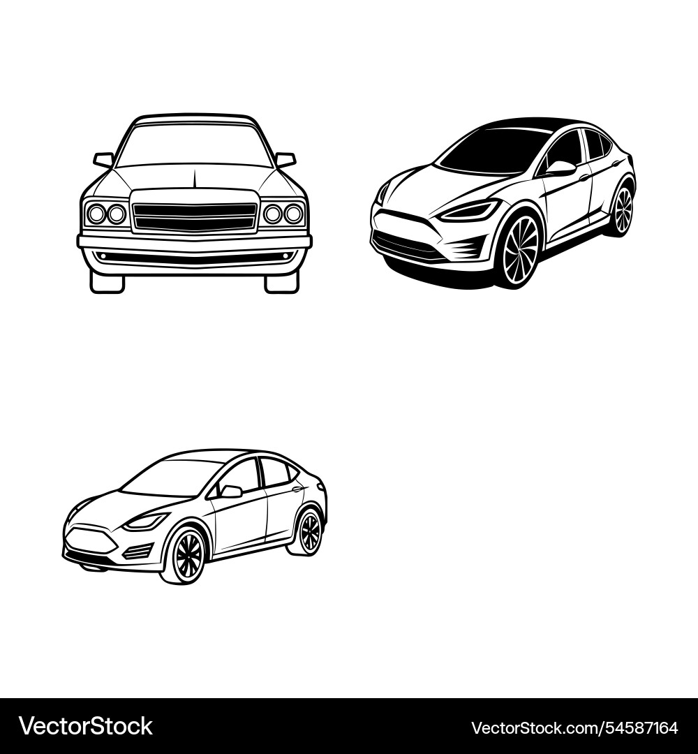 Modern and classic cars set Royalty Free Vector Image