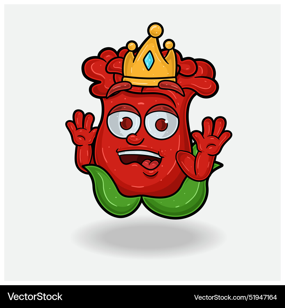 Rose flower cartoon with shocked expression Vector Image