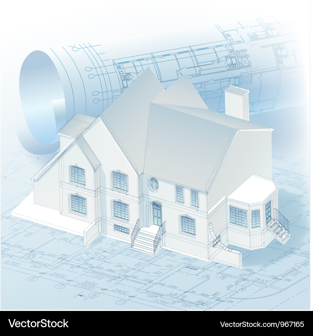 Architectural Blueprint Set Royalty Free Vector Image
