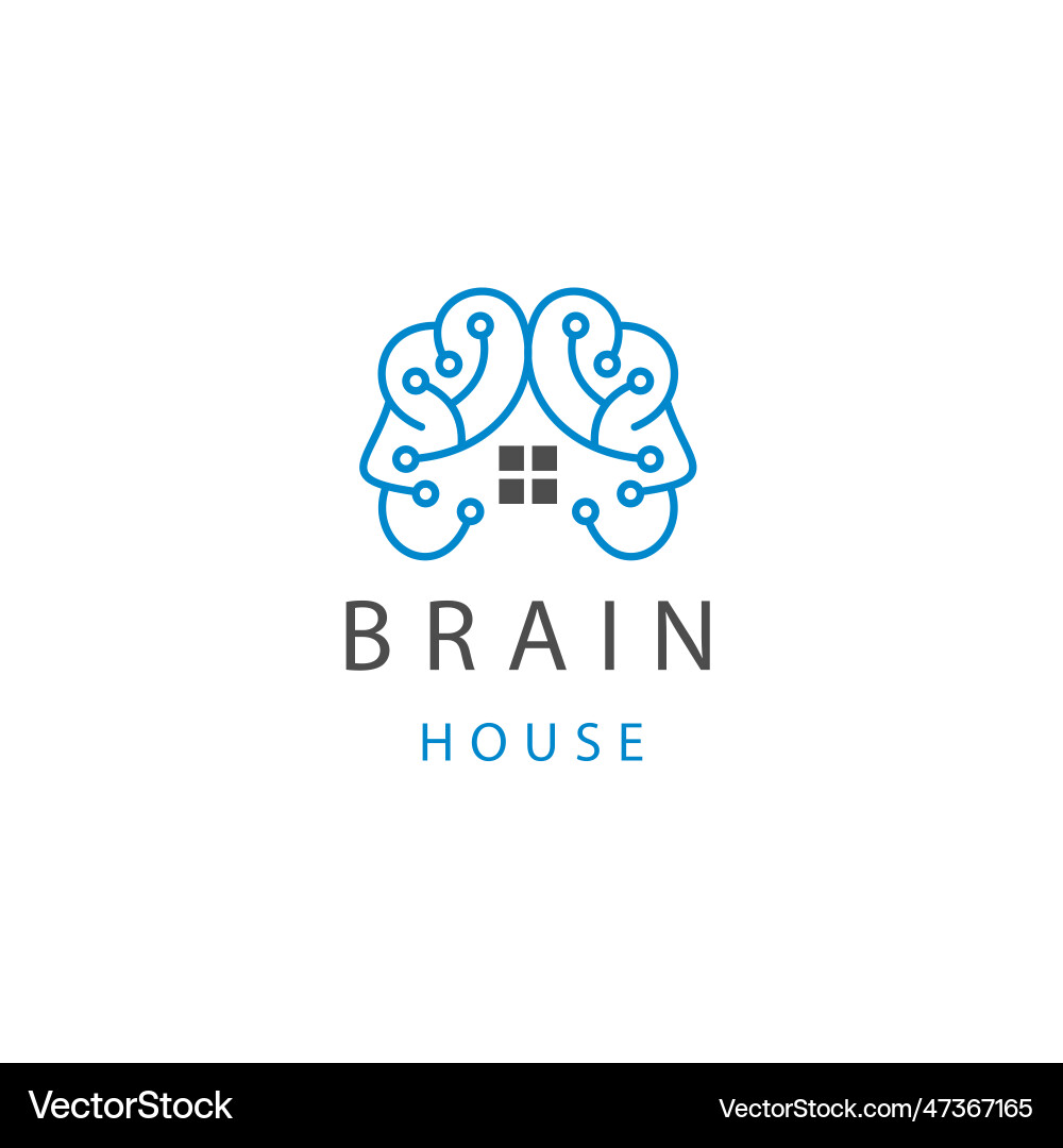 Brain home logo Royalty Free Vector Image - VectorStock