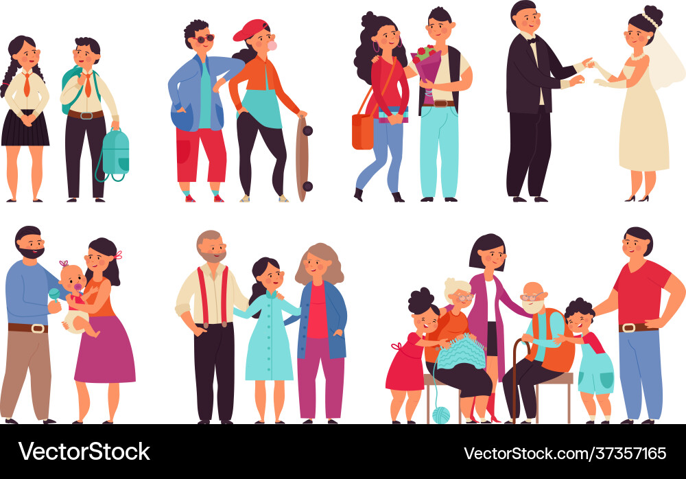 Family Generations Cartoon Royalty Free Vector Image