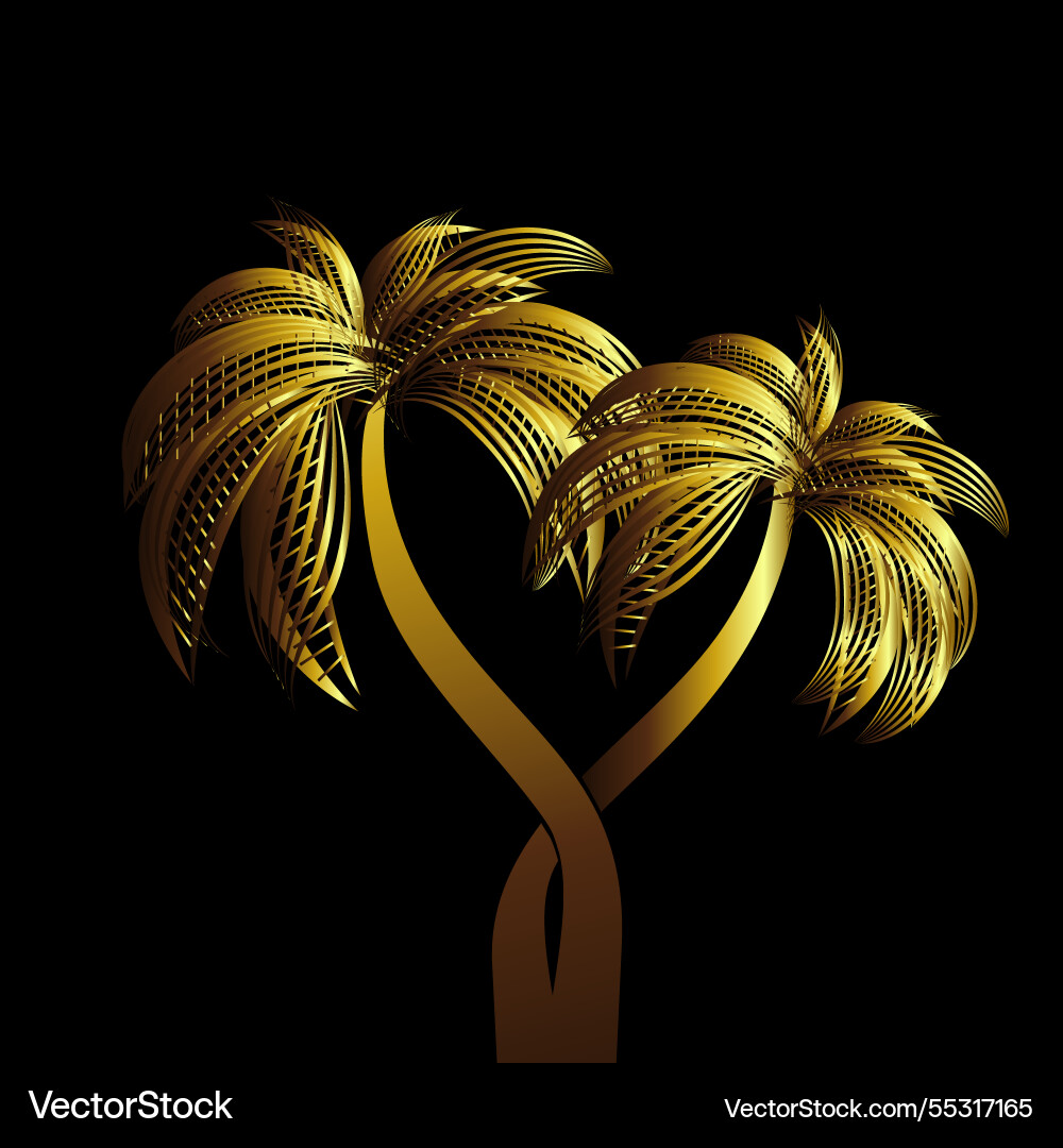 Golden palm hand drawing not ai Royalty Free Vector Image