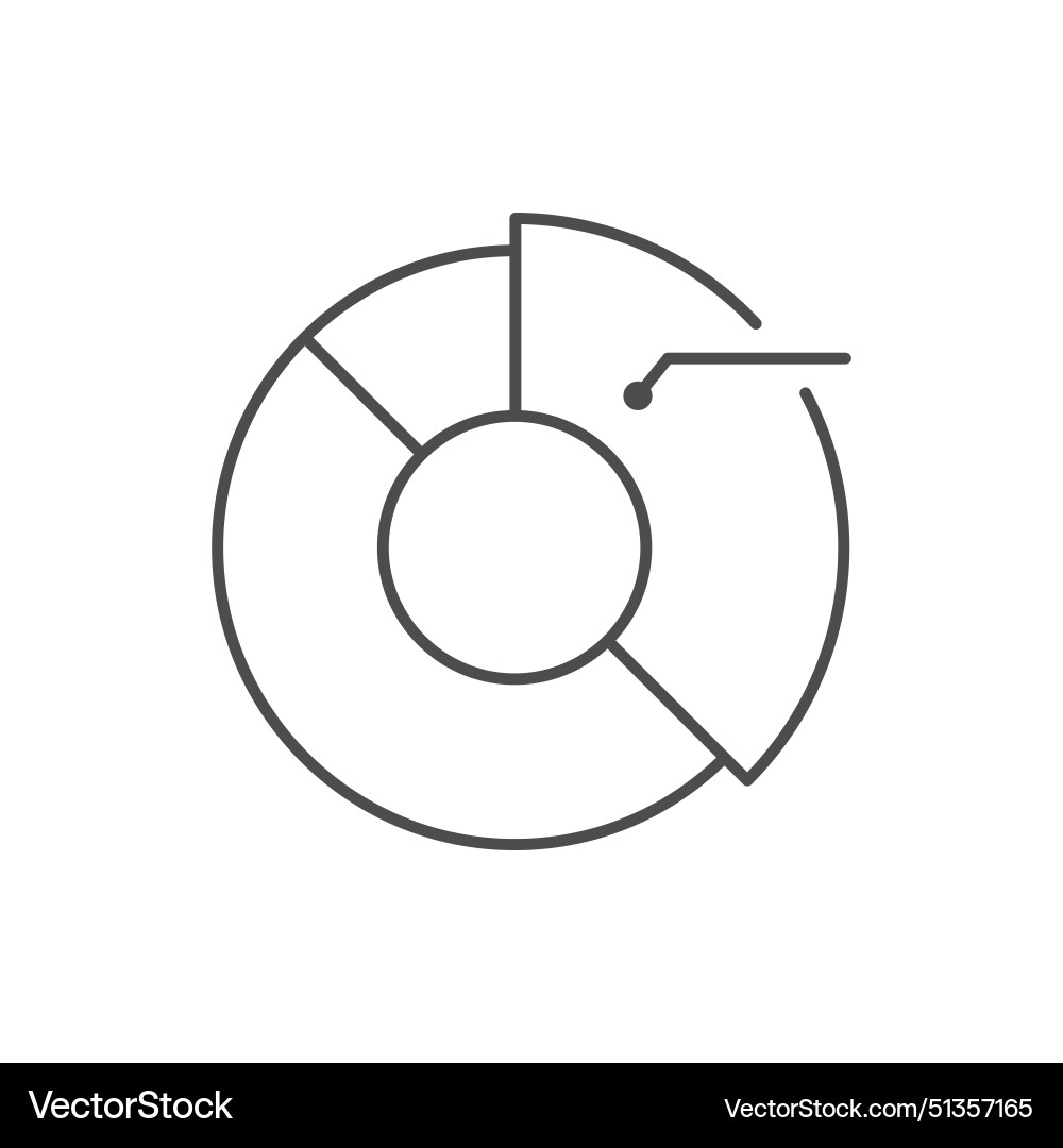 Round diagram line outline icon Royalty Free Vector Image