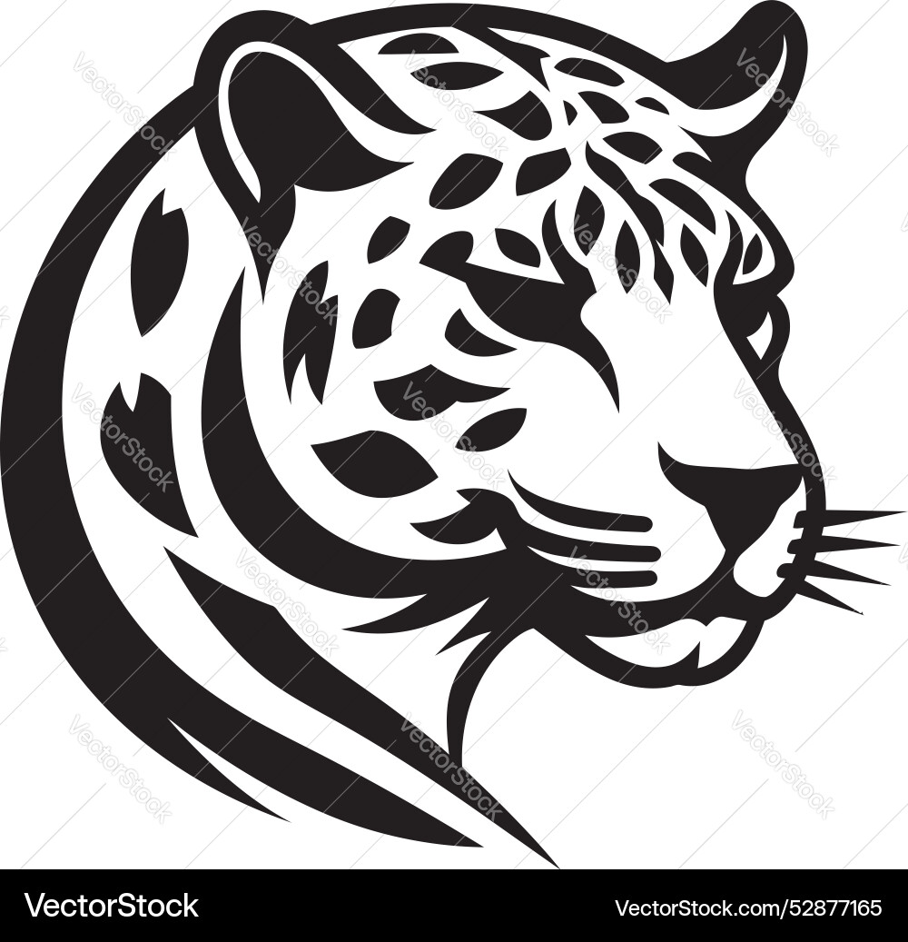 Sleek and fierce black cheetah emblem abstract Vector Image
