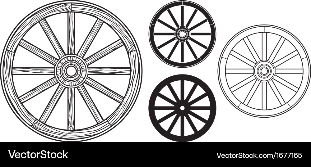 Vintage Wooden Wheel Royalty Free Vector Image