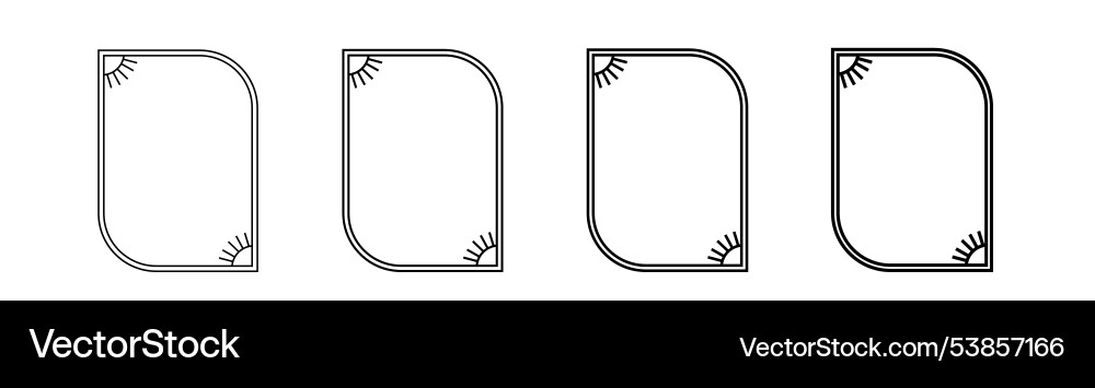 Black outline of frame for decoration set Vector Image