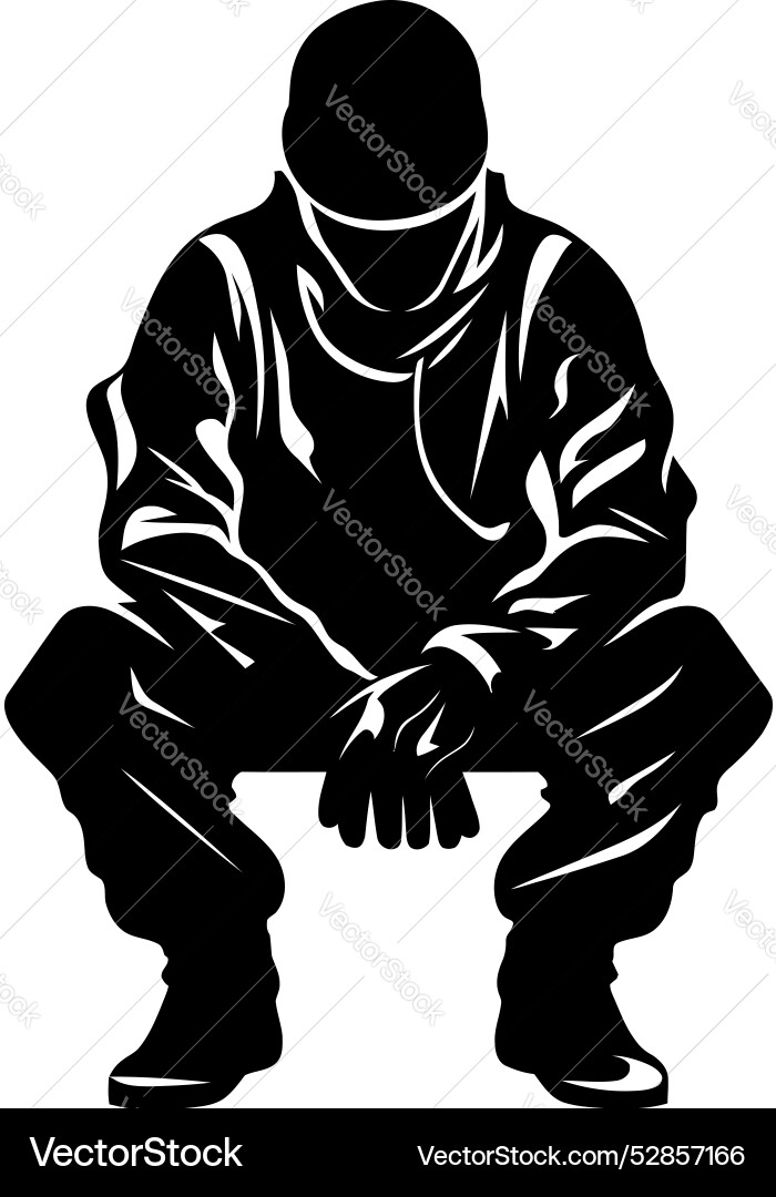 Brave battalion kneeling soldier icon honor hero Vector Image