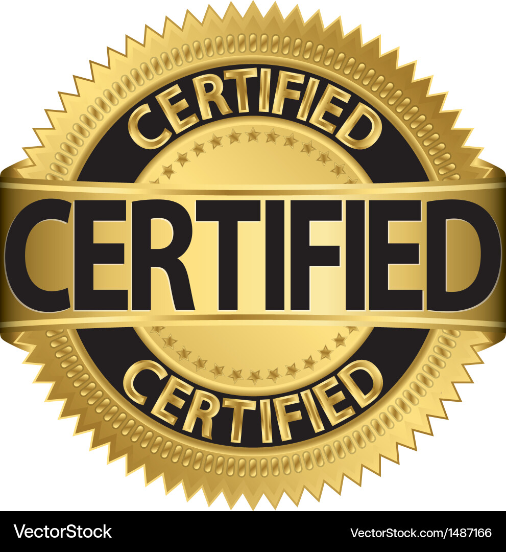 Certified gold label Royalty Free Vector Image