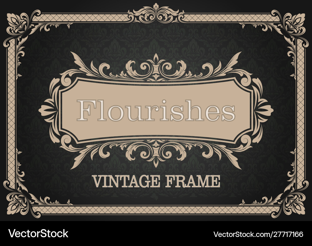 Elegant Vintage Filigree Frame Royalty Free Vector Image