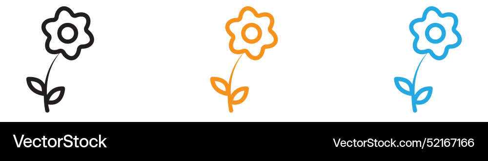 Flower icon logo set collection for web app ui Vector Image