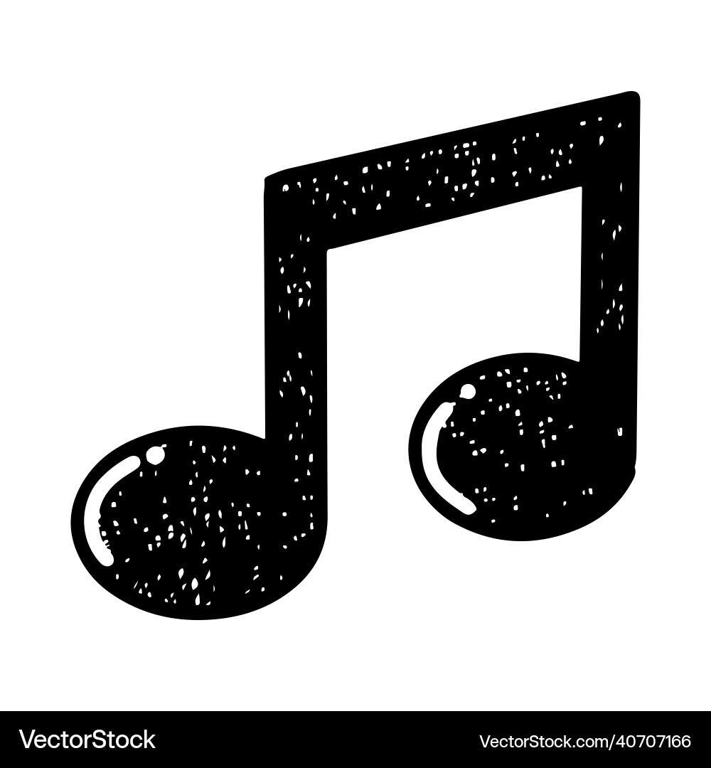 Hand drawn icon music note doodle isolated Vector Image