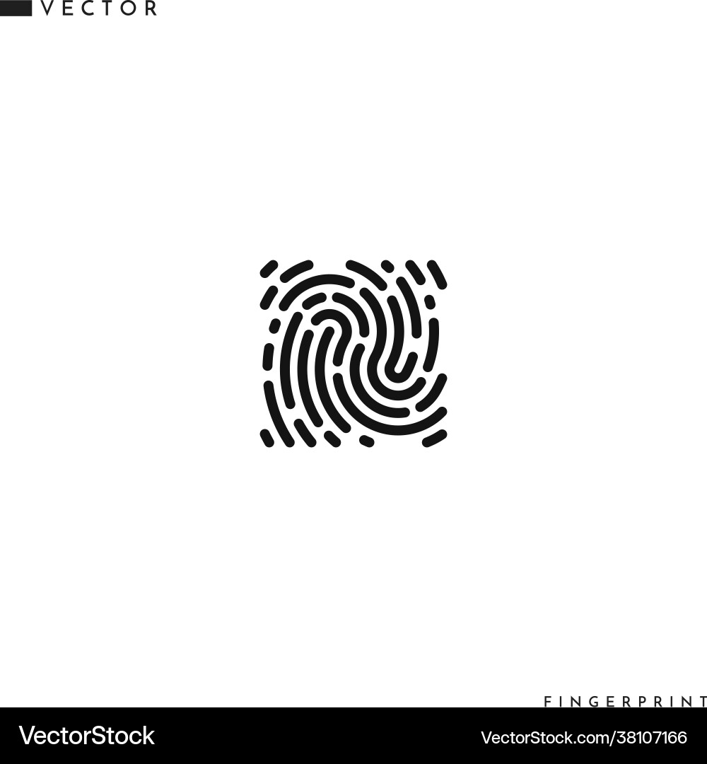 Human fingerprint in square Royalty Free Vector Image