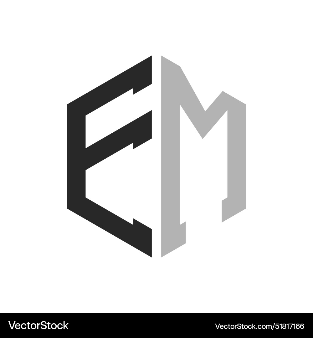 Modern unique hexagon letter em logo design Vector Image