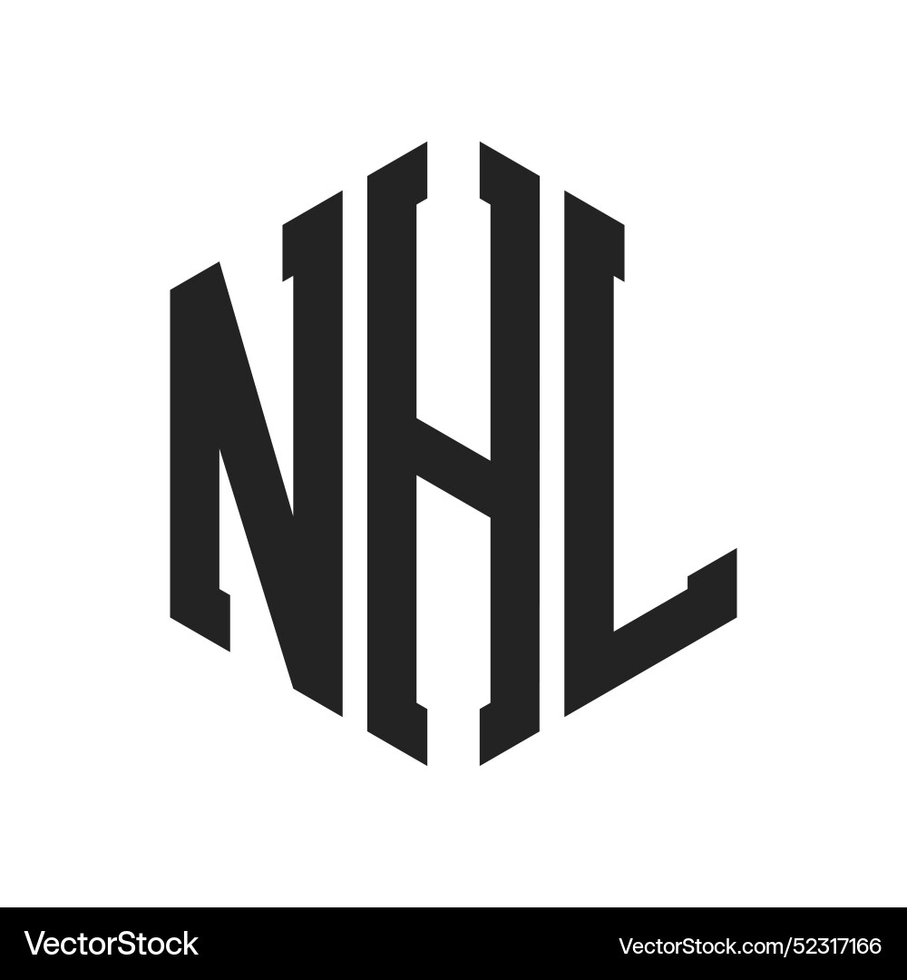 Nhl logo design initial letter monogram Royalty Free Vector