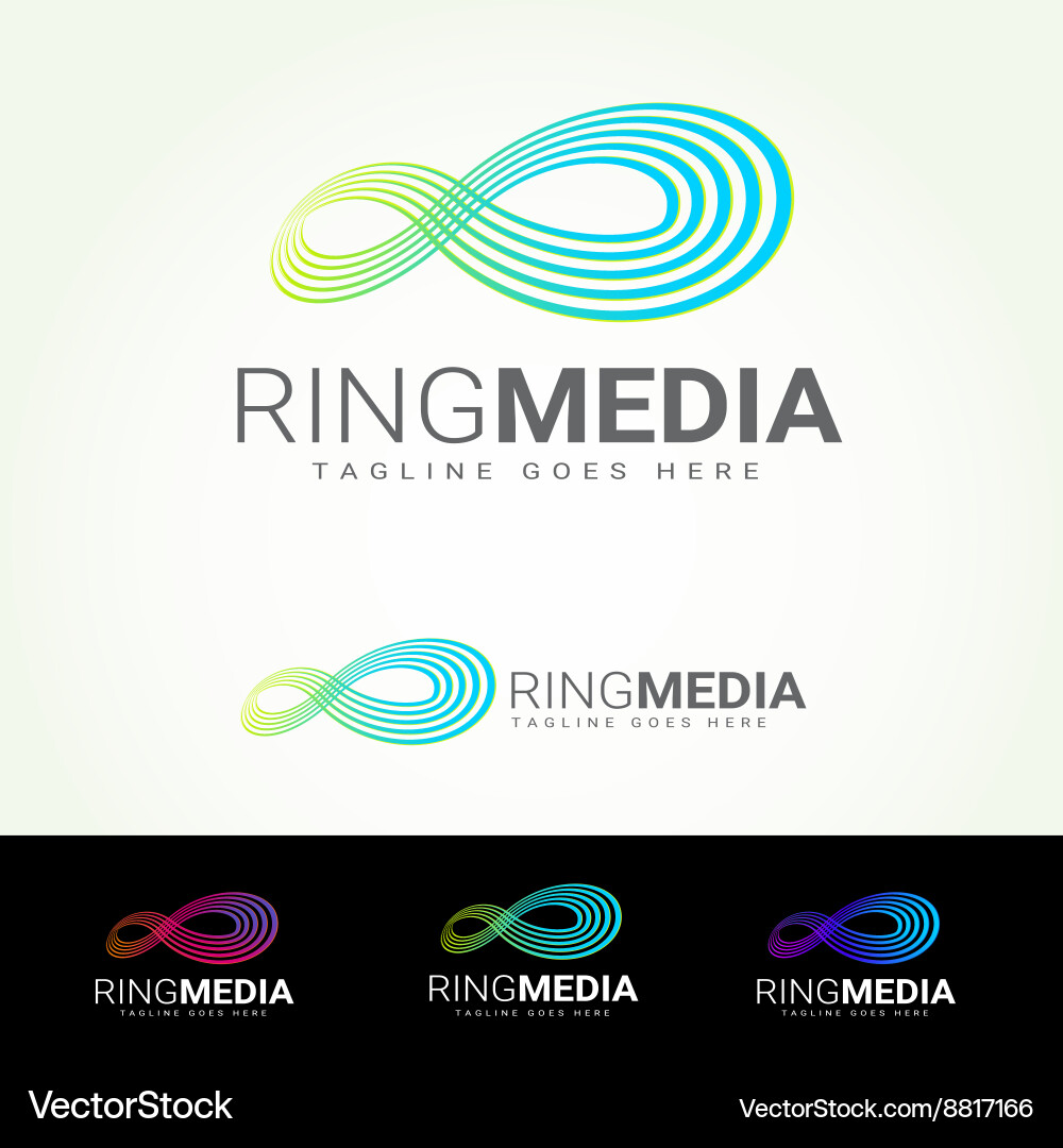 Ring Media Logo Concept Royalty Free Vector Image