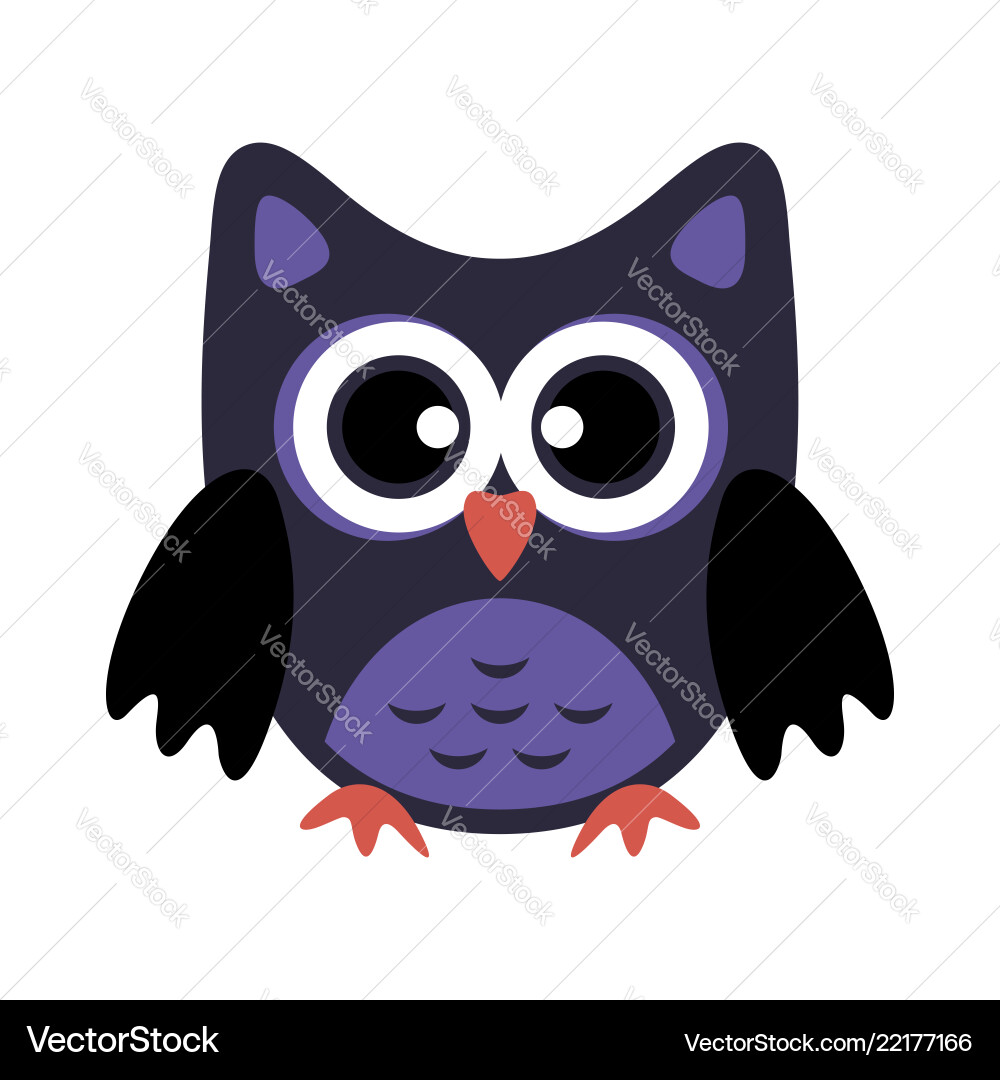 Stylized Dark Blue Owl Icon Royalty Free Vector Image