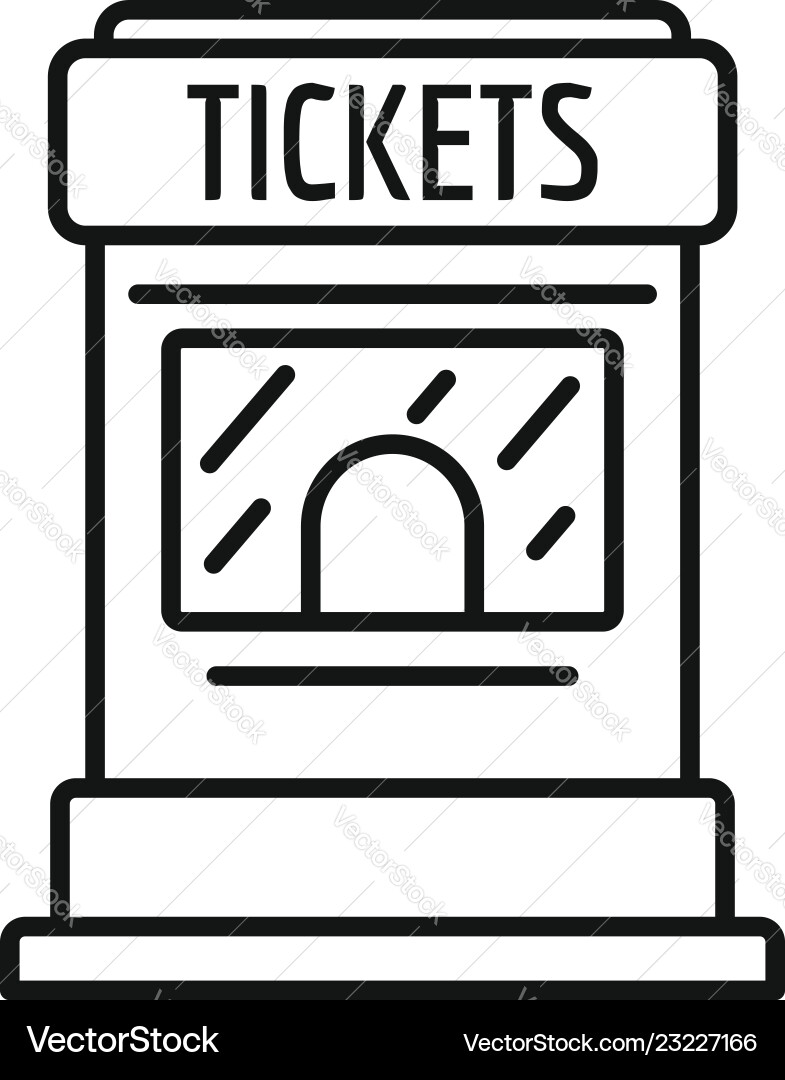 Ticket kiosk icon outline style Royalty Free Vector Image