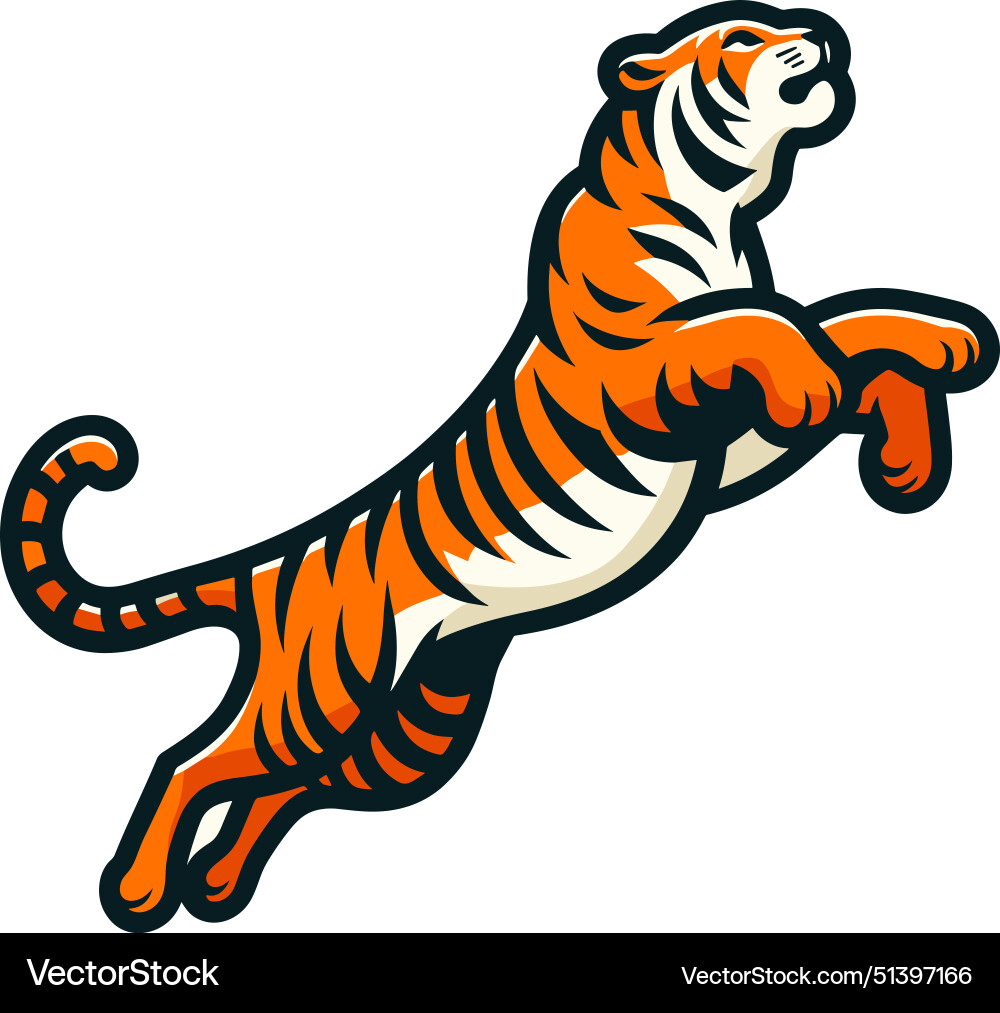 Tiger logo head standing Royalty Free Vector Image