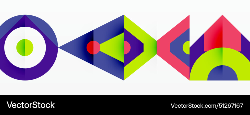 A colorful logo with circle triangles Royalty Free Vector