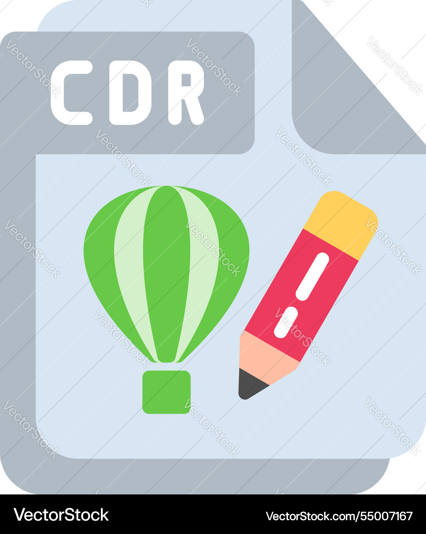Cdr flat icon design Royalty Free Vector Image