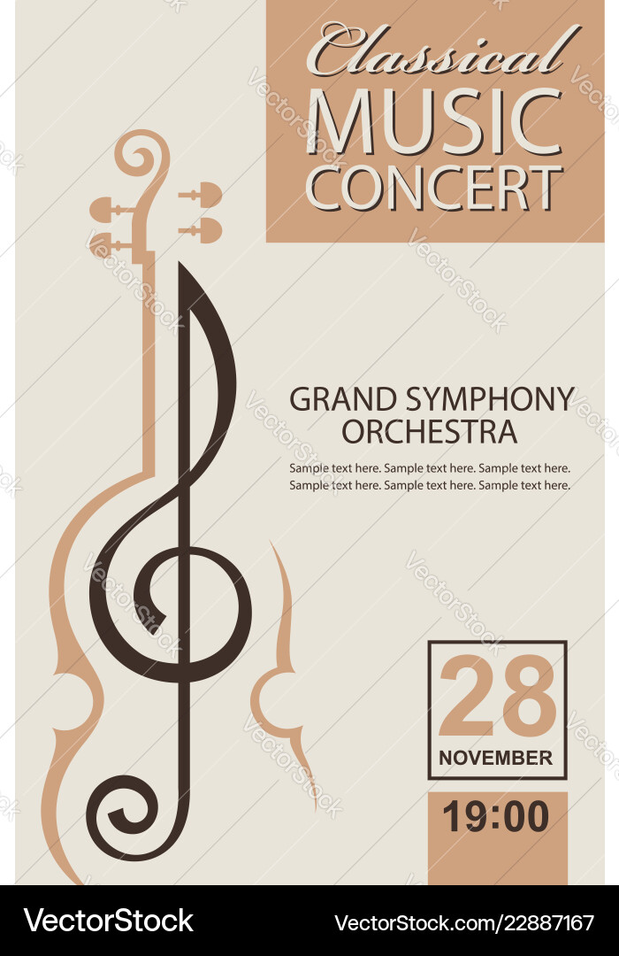 Classical concert poster Royalty Free Vector Image