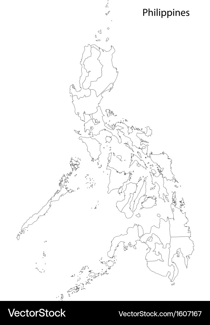 Contour philippines map Royalty Free Vector Image