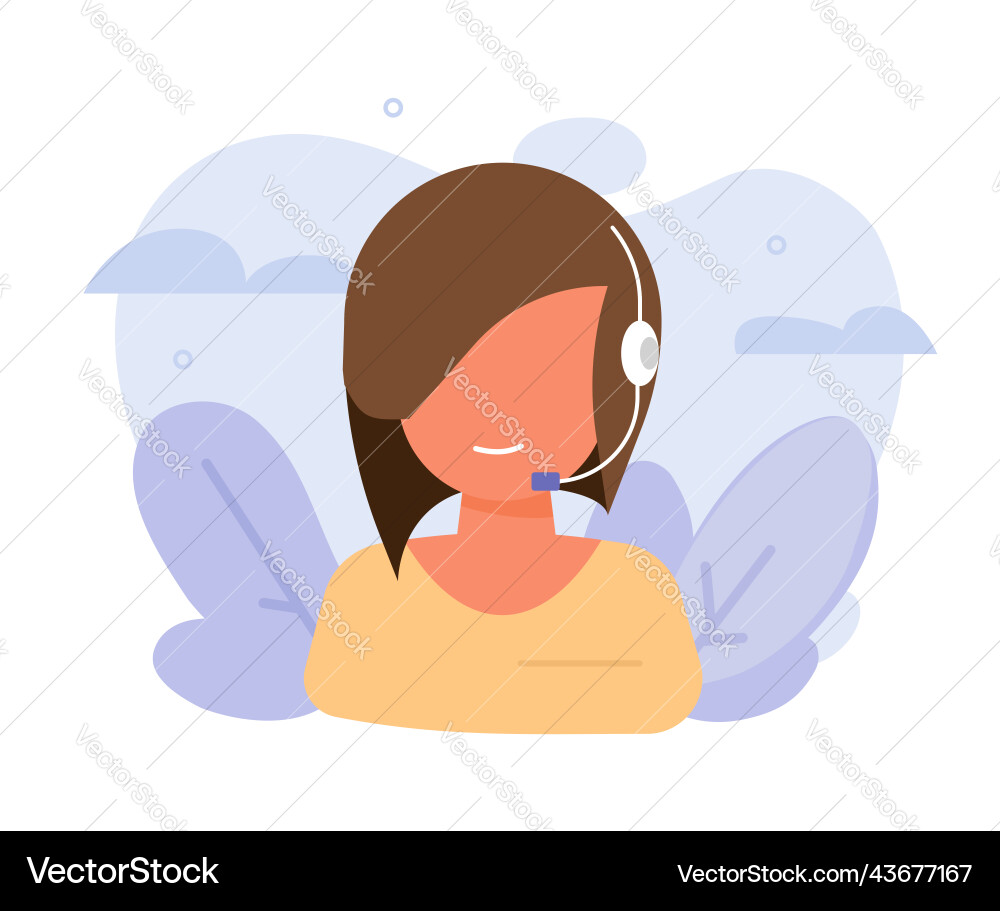 Customer support agent call operator service Vector Image