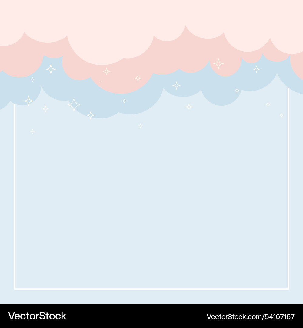 Cute kawaii pastel cloudy sky with star notepad Vector Image