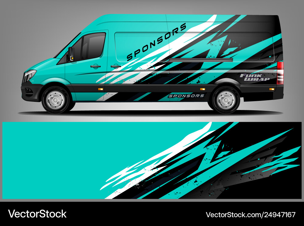 Dynamic Van Wrap Graphics Royalty Free Vector Image
