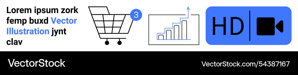 E-commerce shopping cart graph chart and hd Vector Image