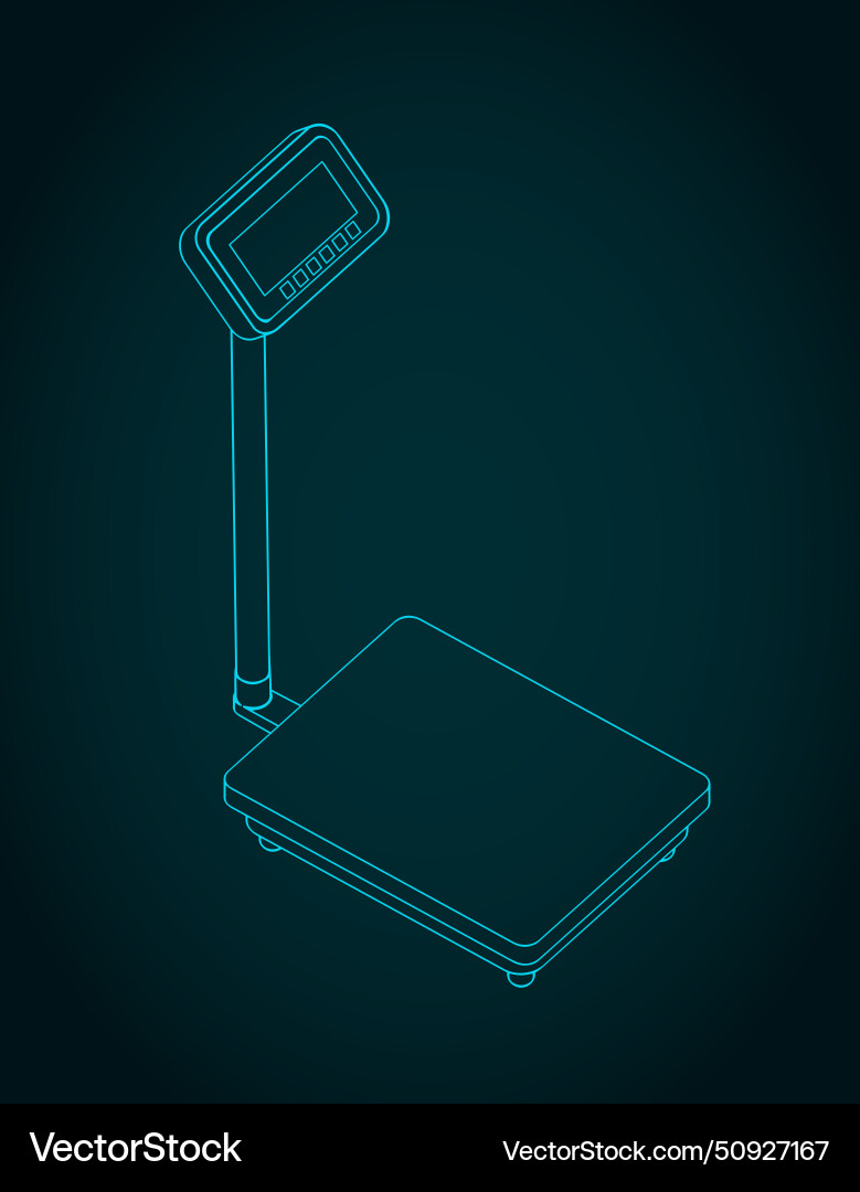 Industrial weighing scale isometric blueprint Vector Image