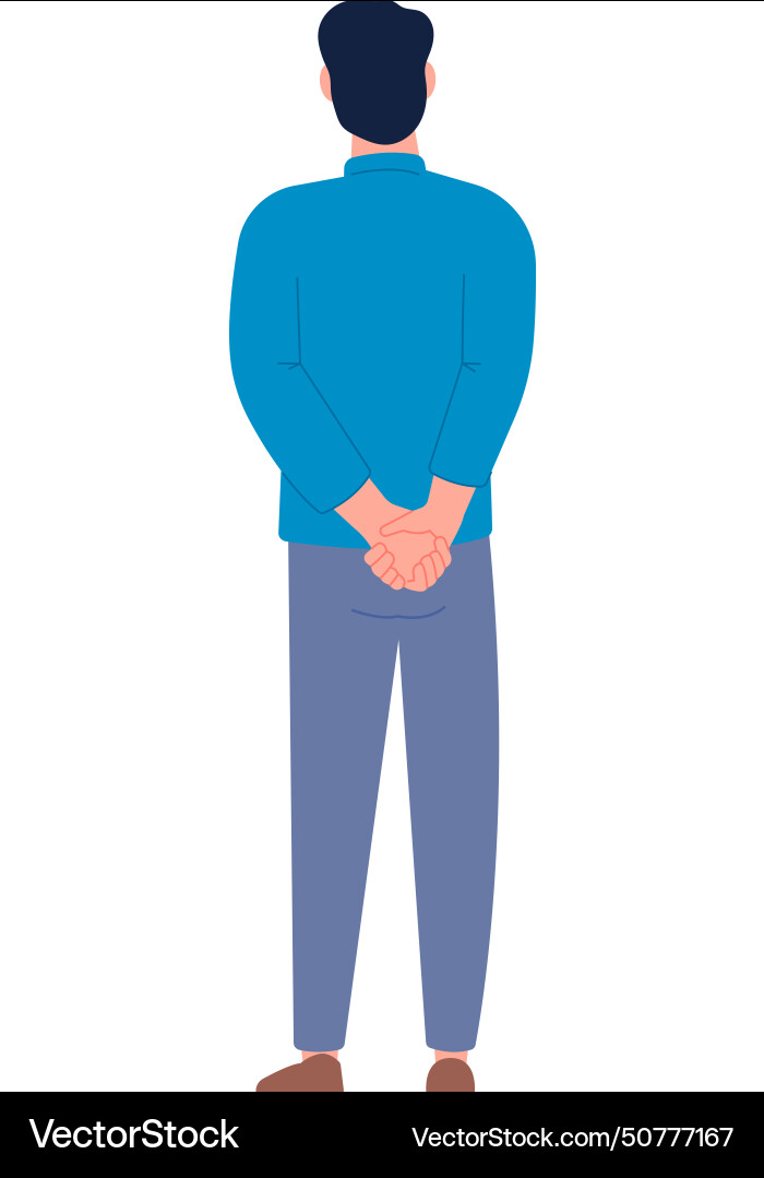 Man back view male person looking forward Vector Image