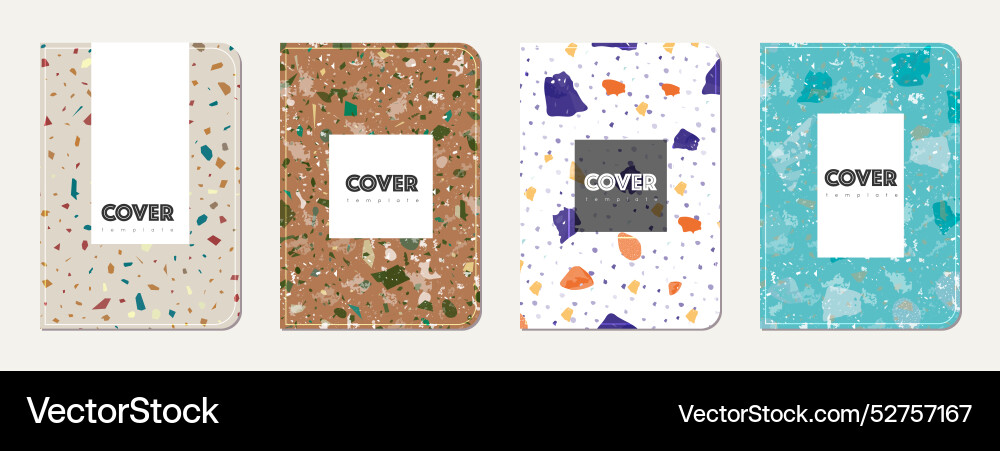Note book cover design terrazzo abstract Vector Image