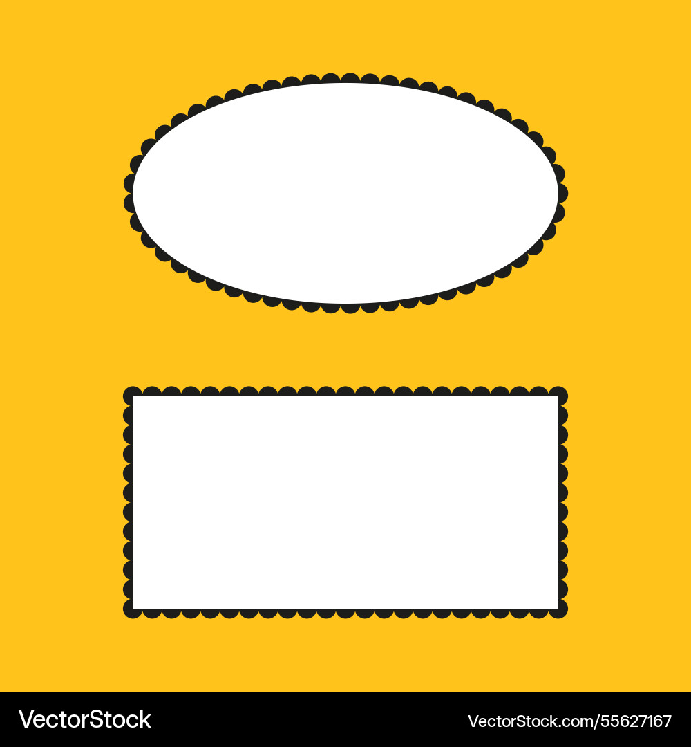 Scalloped trendy frames rectangle ellipse Vector Image