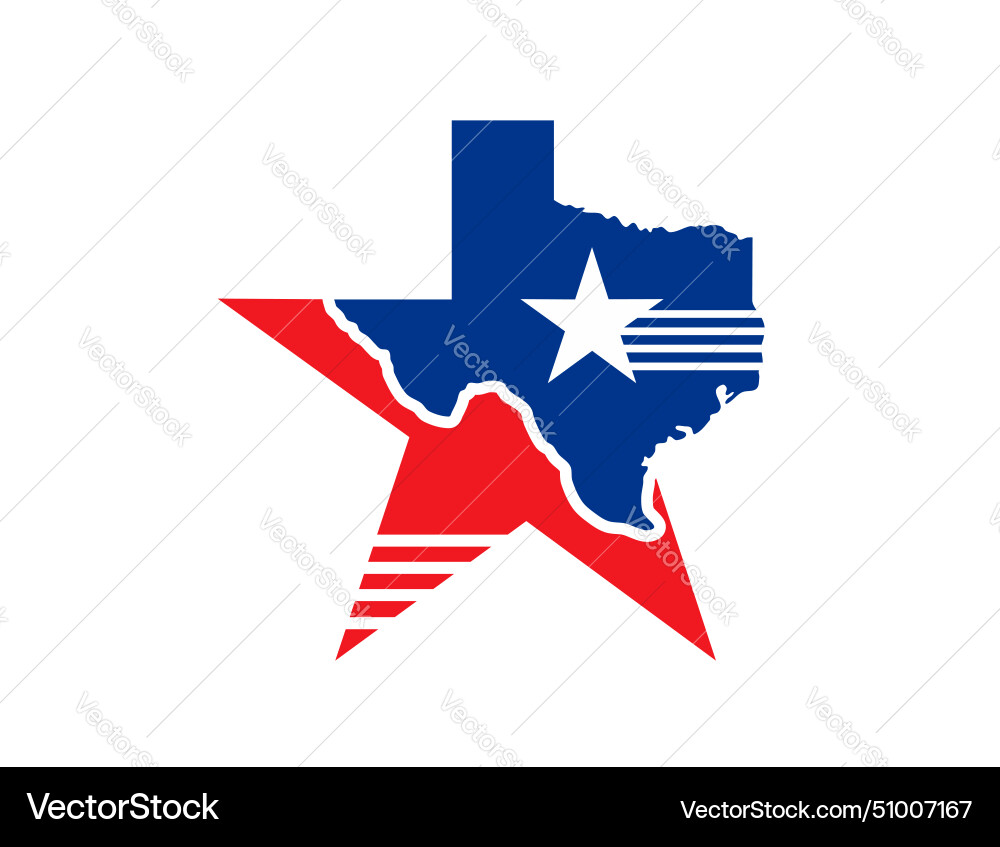 Texas state symbol map icon features star shape Vector Image