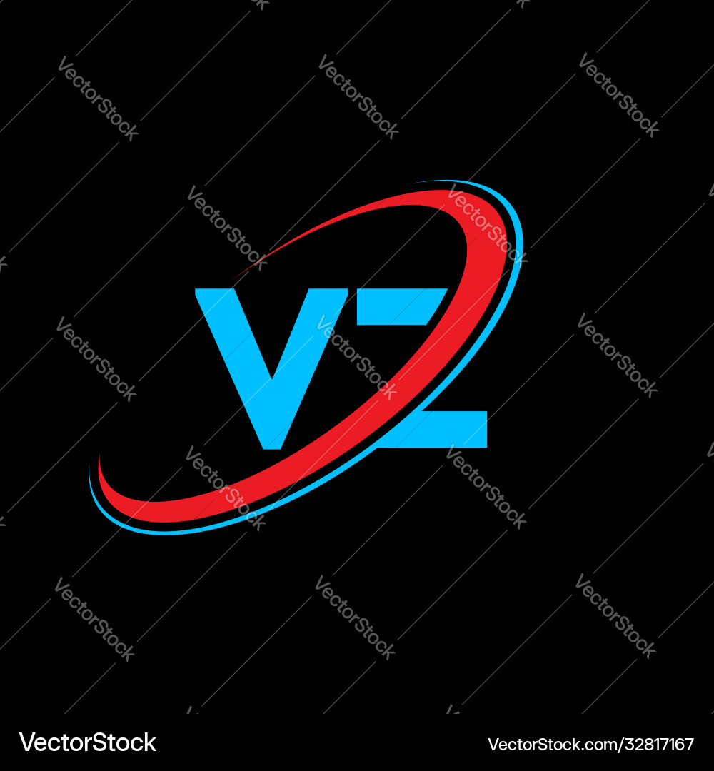 Vz v z letter logo design initial Royalty Free Vector Image