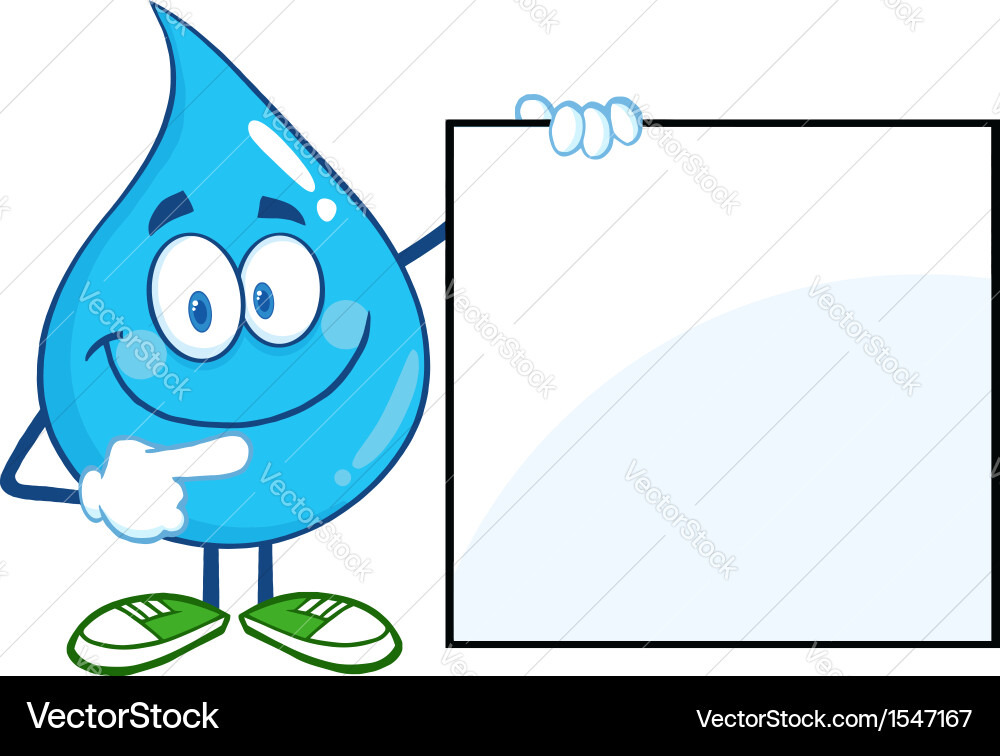 Water droplet cartoon character Royalty Free Vector Image