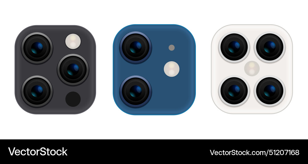 Camera phone lens mobile 3d icon smart Royalty Free Vector