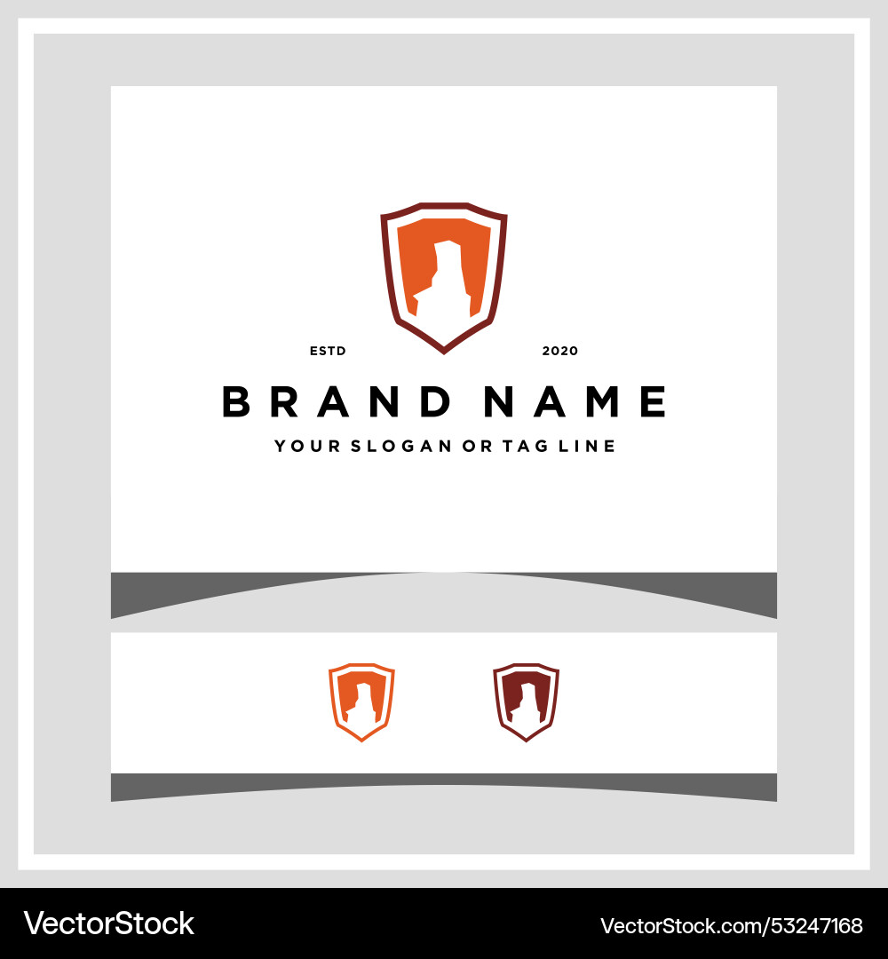 Creative palo duro shield logo design Royalty Free Vector