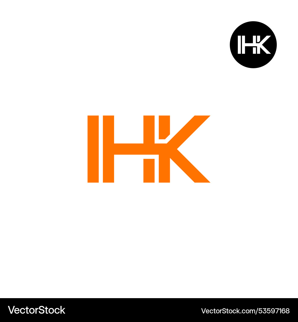Ihk logo letter monogram design Royalty Free Vector Image