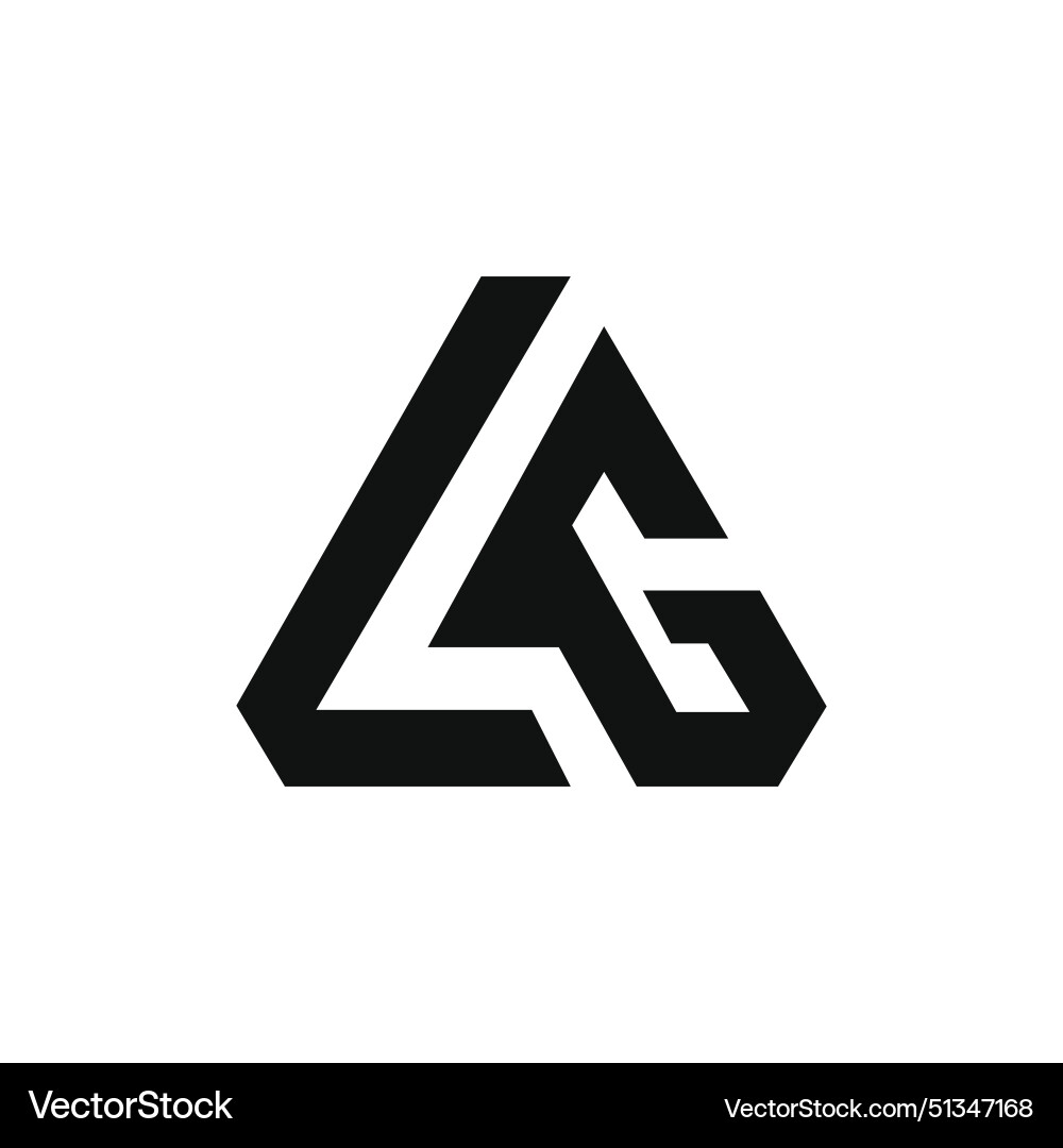 Letter lg with triangle shape modern elegant Vector Image