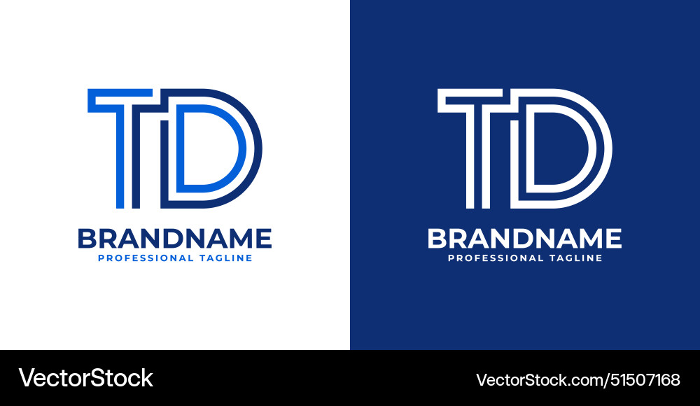 Letters td line monogram logo suitable Royalty Free Vector
