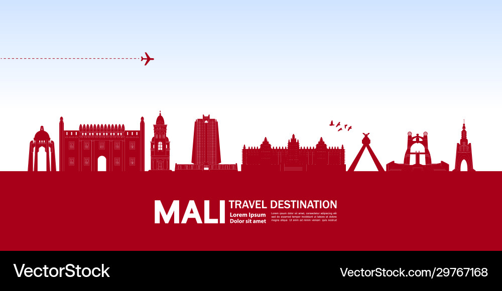 Mali travel destination grand Royalty Free Vector Image