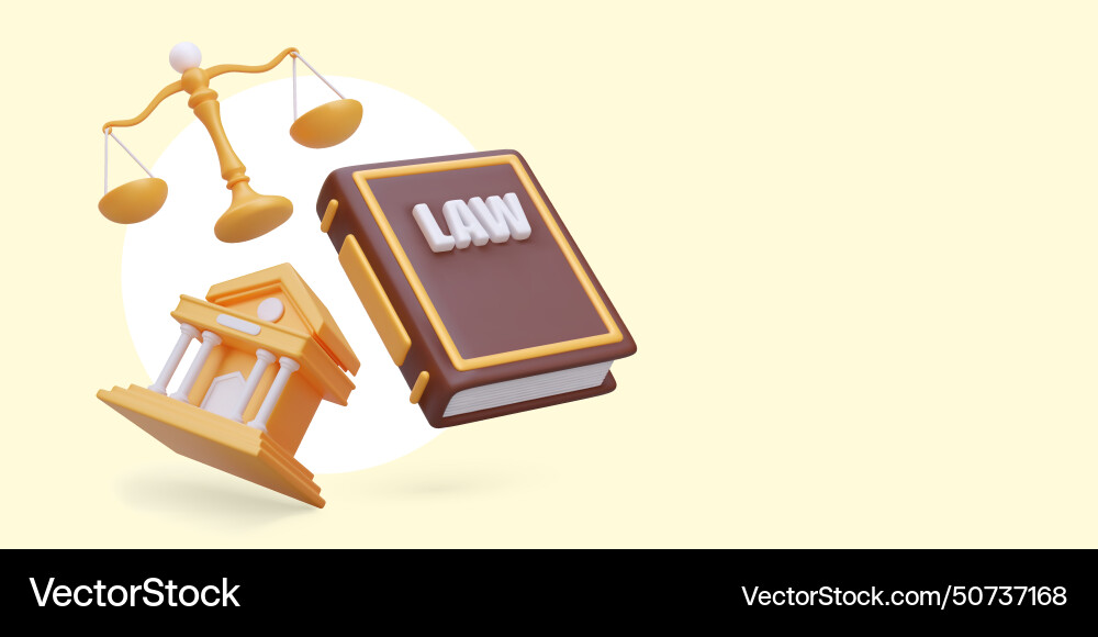 Realistic courthouse scales legal code services Vector Image