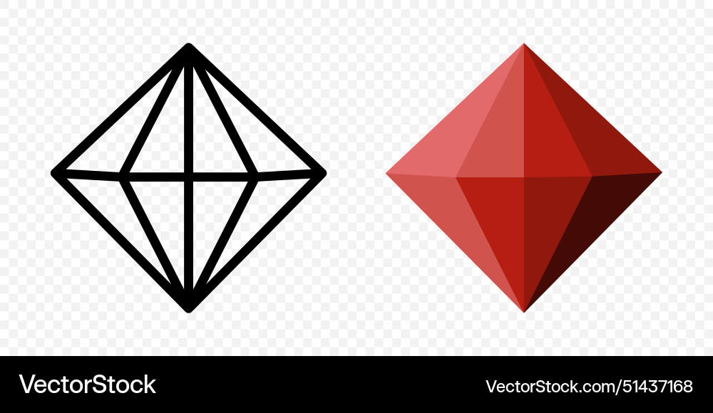 Simple minimalistic gemstone icon diamond Vector Image